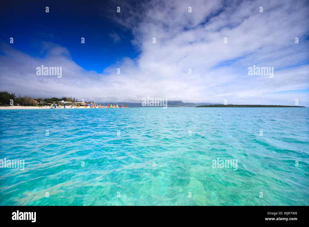 Beautiful landscape of eastern Mauritius from ocean Stock Photo - Alamy