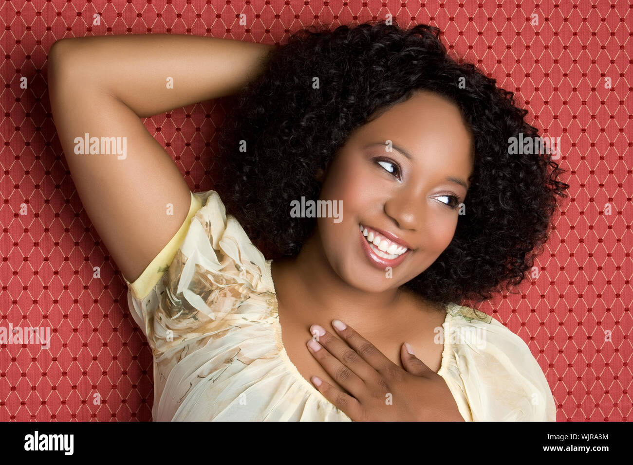 Beautiful happy black woman smiling Stock Photo - Alamy