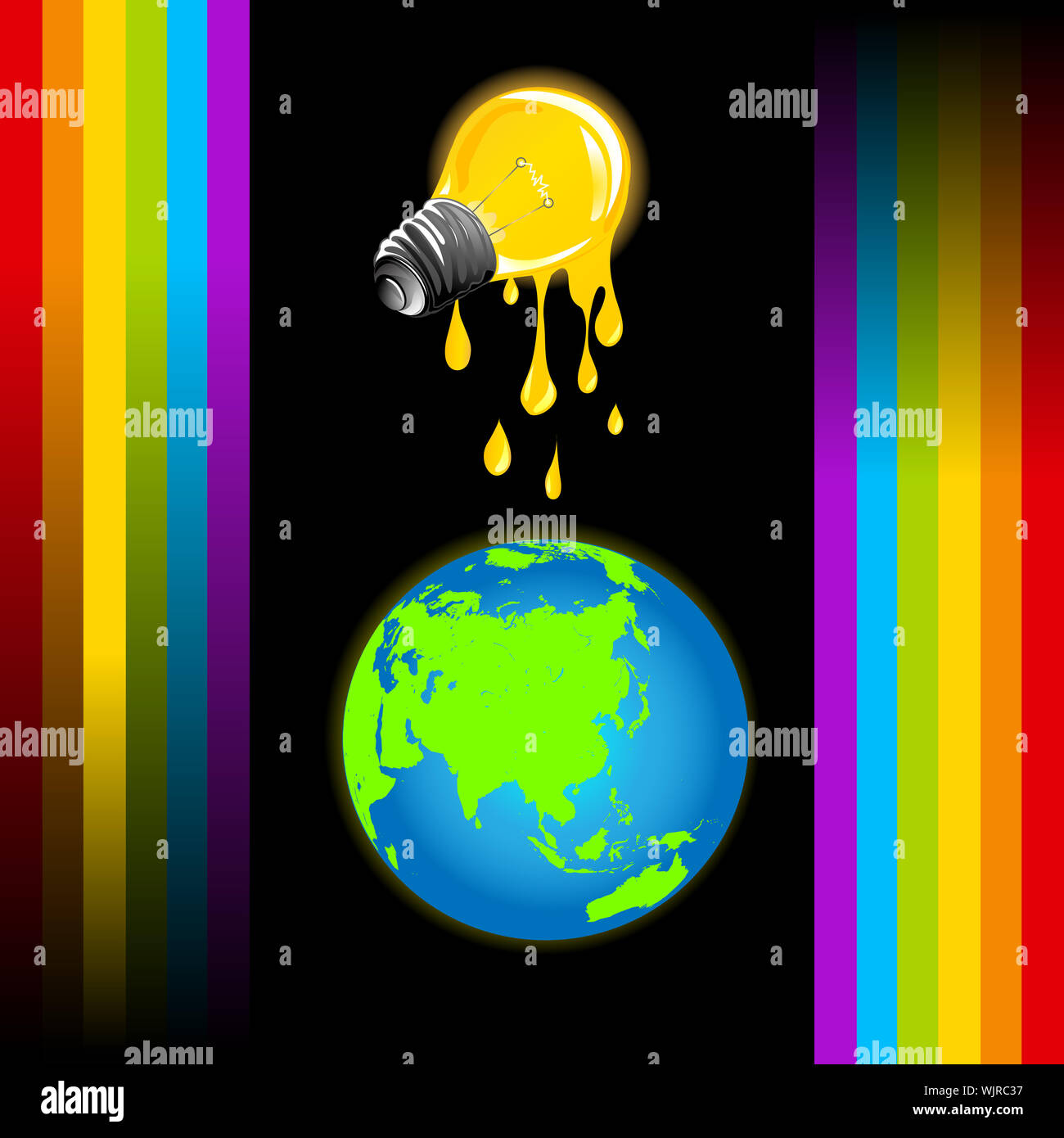 Safe environment, conceptual background with globe and electricity ...