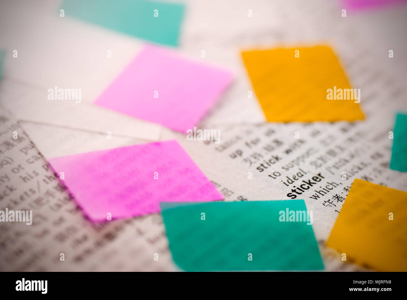 The tags and stickers are useful tools to remind something Stock Photo ...