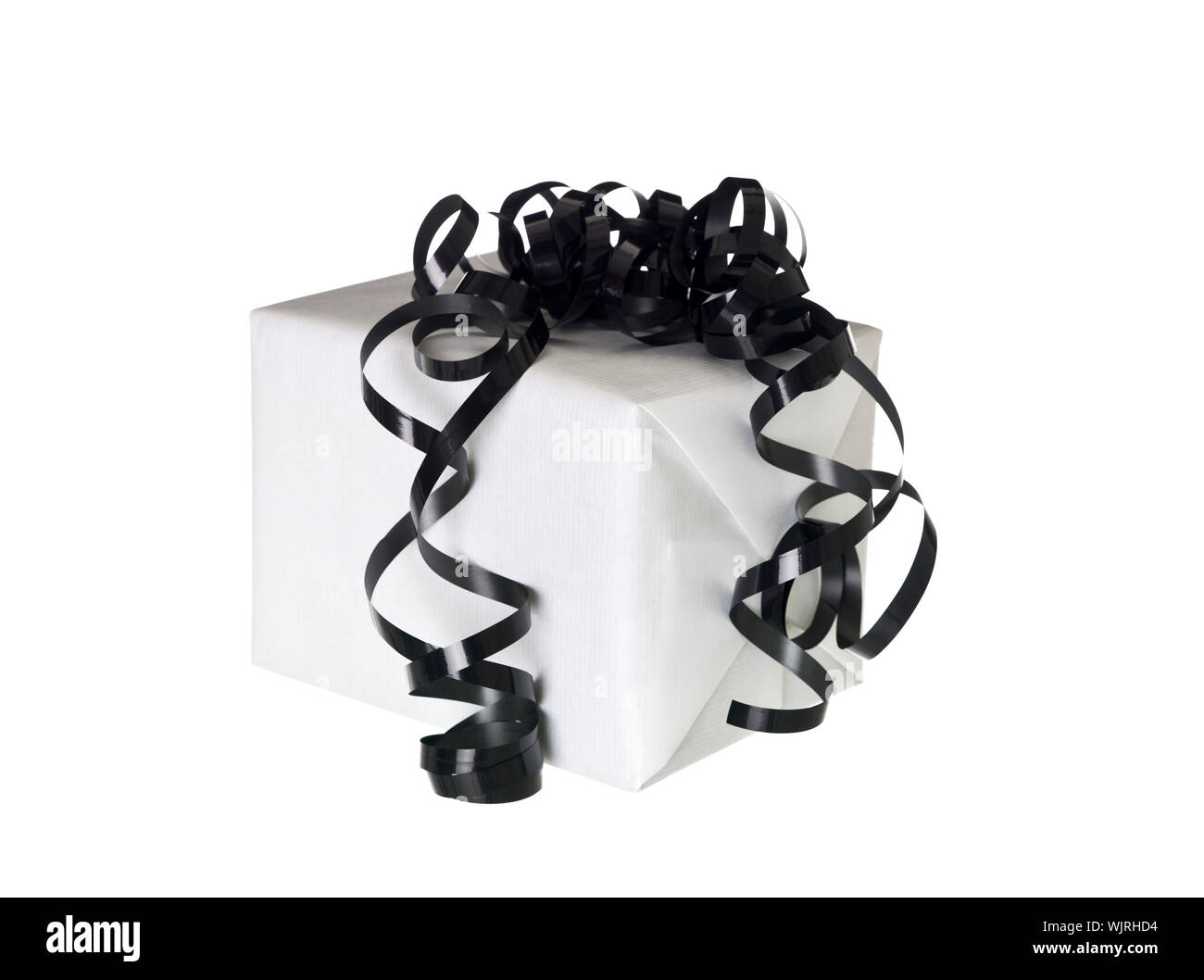 Black and white present isolated on white background Stock Photo - Alamy