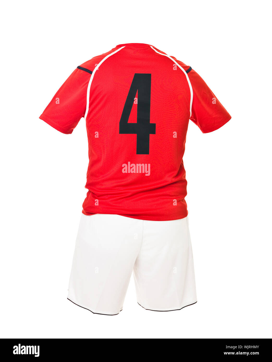 Football shirt with number 4 isolated on white background Stock Photo ...