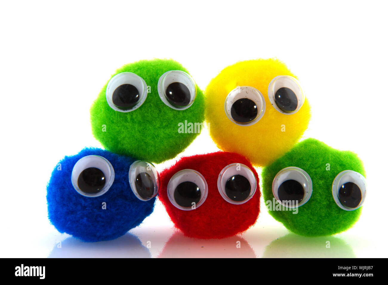 Row of colorful curious people with big eyes Stock Photo - Alamy