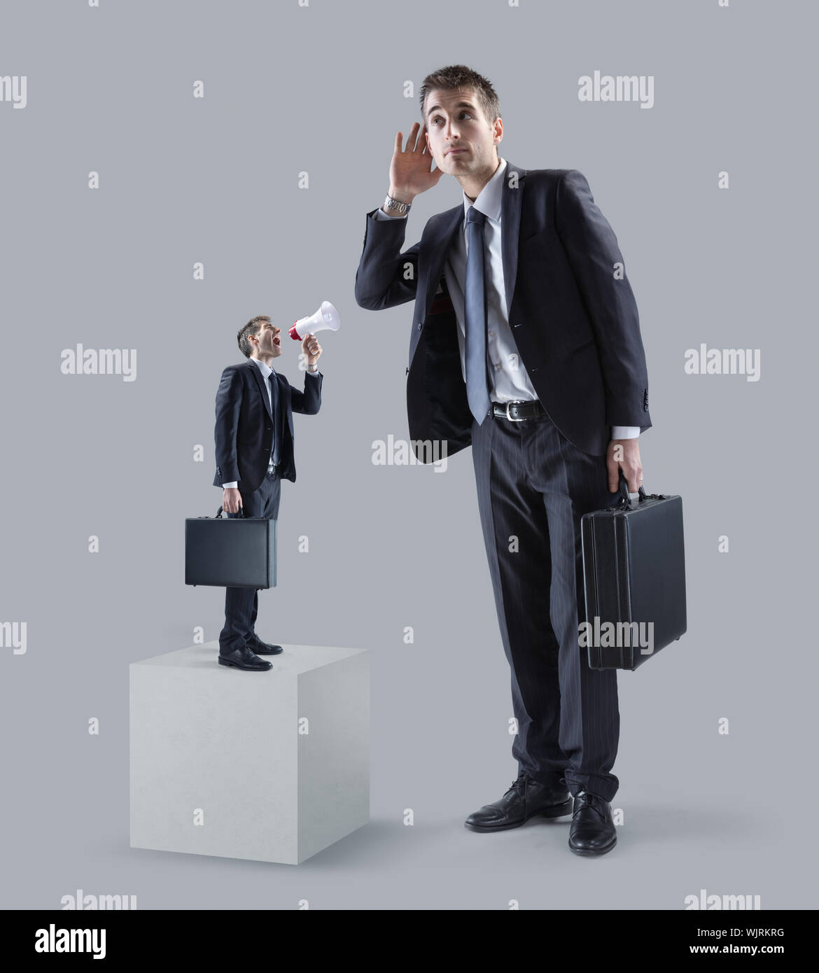 Communication problems between businessmen Stock Photo - Alamy