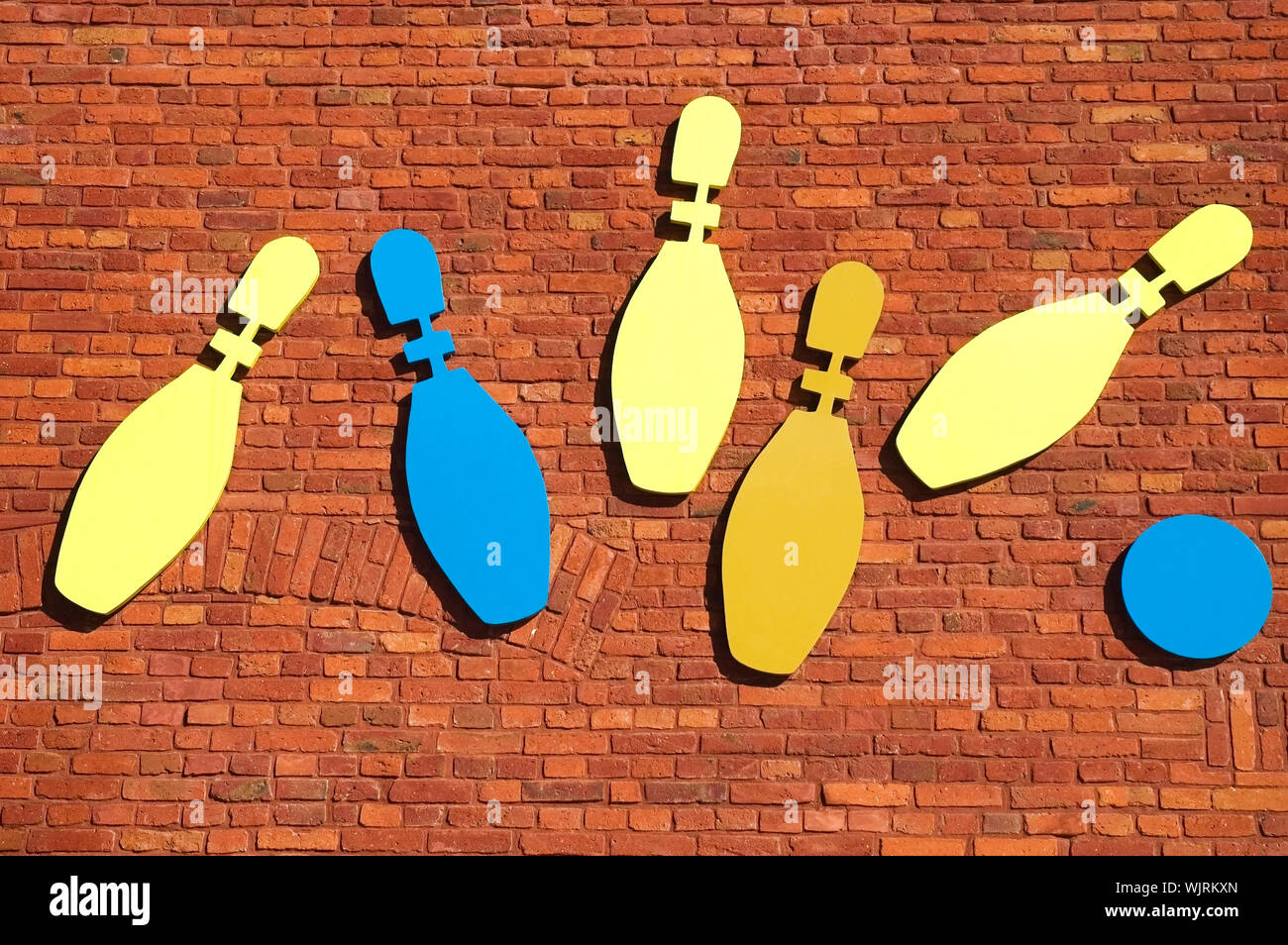 bowling club. brick wall Stock Photo - Alamy