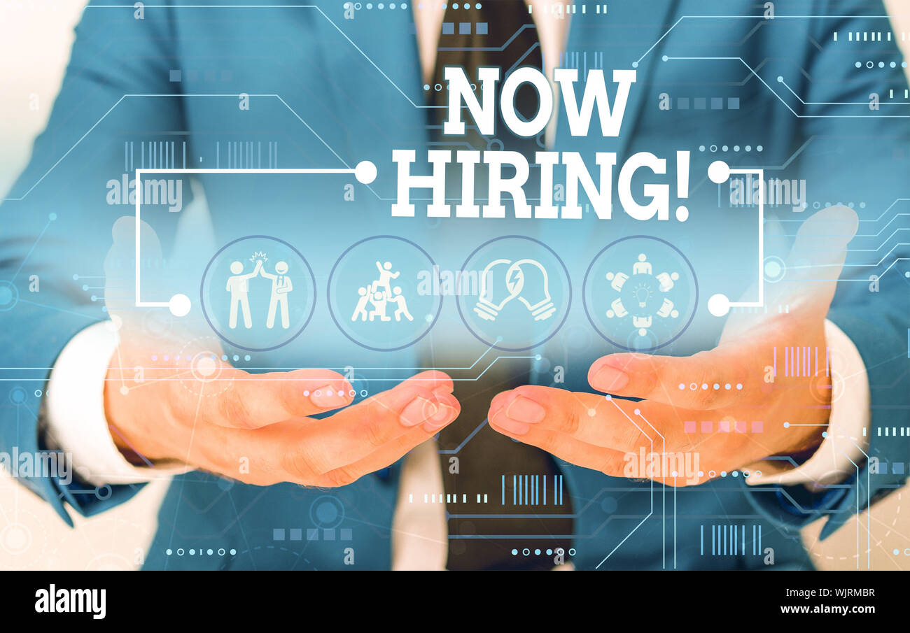 Conceptual hand writing showing Now Hiring. Concept meaning finding ... Conceptual hand writing showing Now Hiring. Concept meaning finding ...
