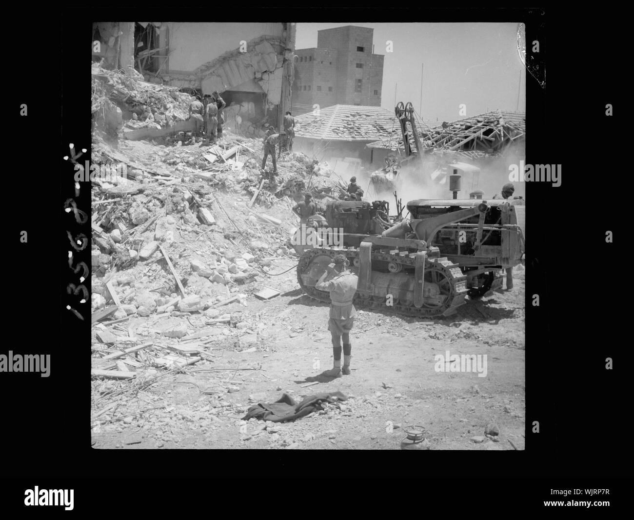 Hotel King David, crash of (hotel) on Monday July 22, 1946 Stock Photo ...