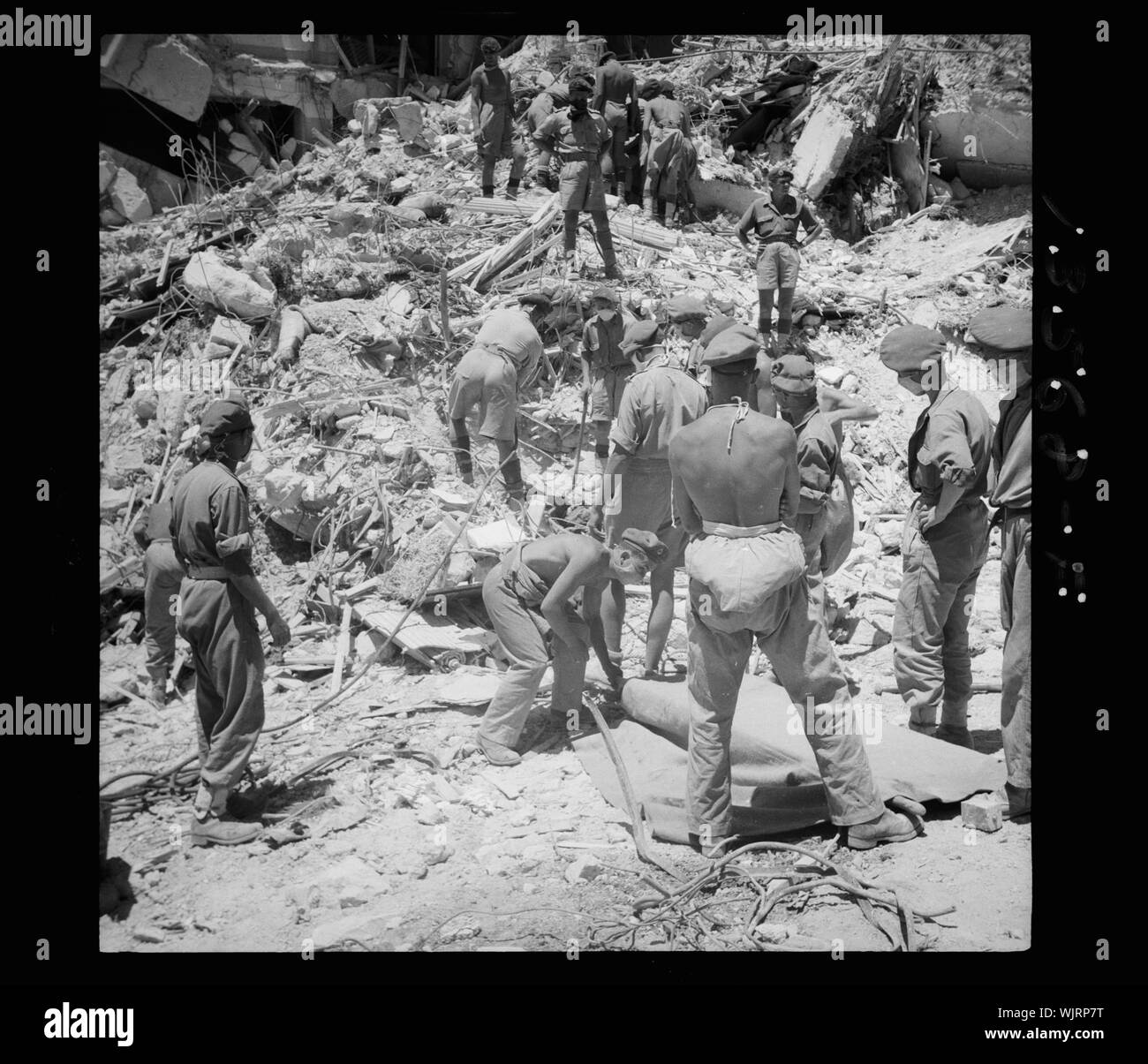 Hotel King David, crash of (hotel) on Monday July 22, 1946 Stock Photo ...