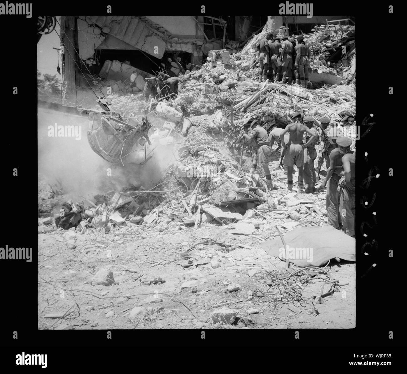 Hotel King David, crash of (hotel) on Monday July 22, 1946 Stock Photo ...