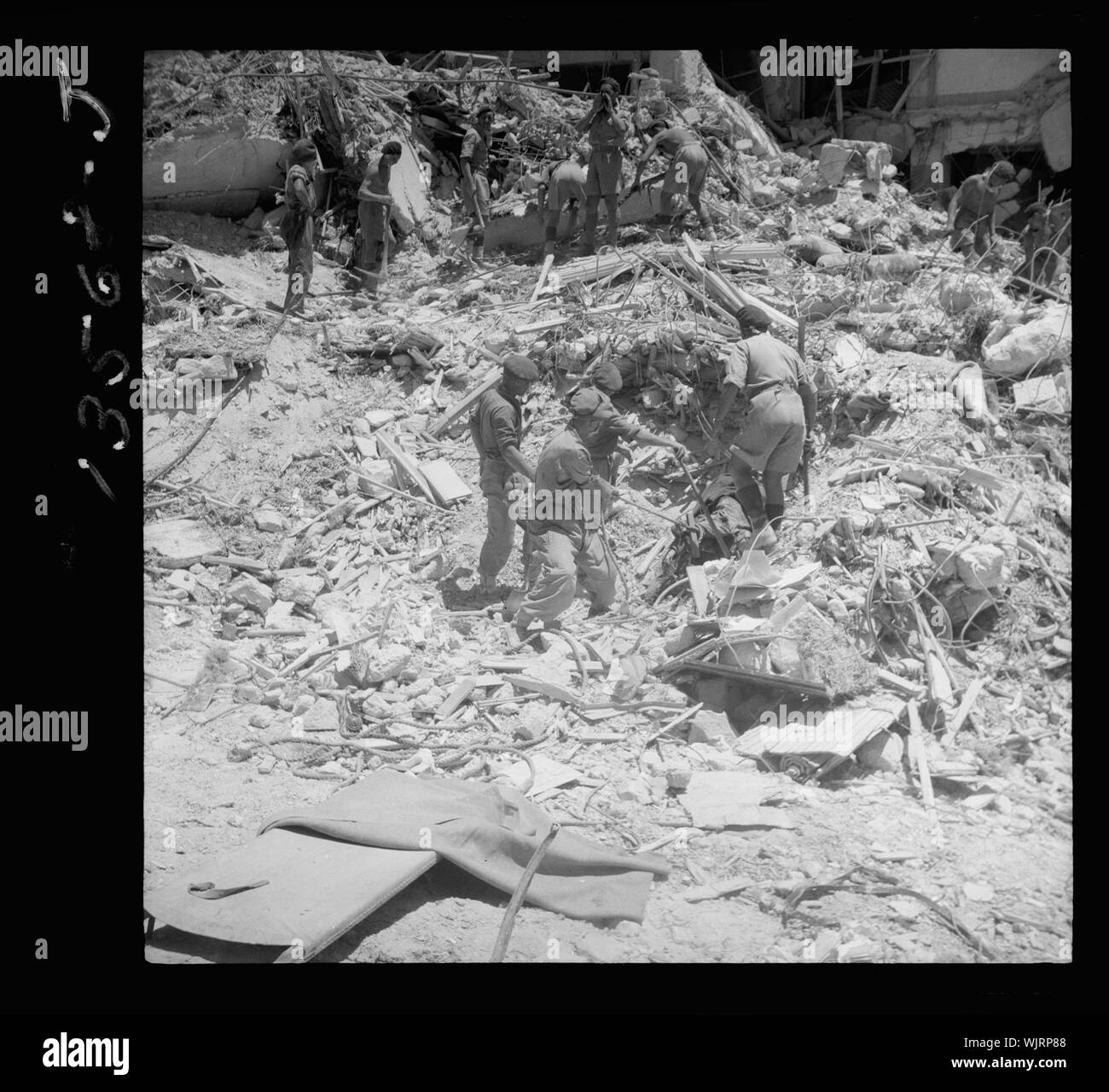 Hotel King David, crash of (hotel) on Monday July 22, 1946 Stock Photo ...