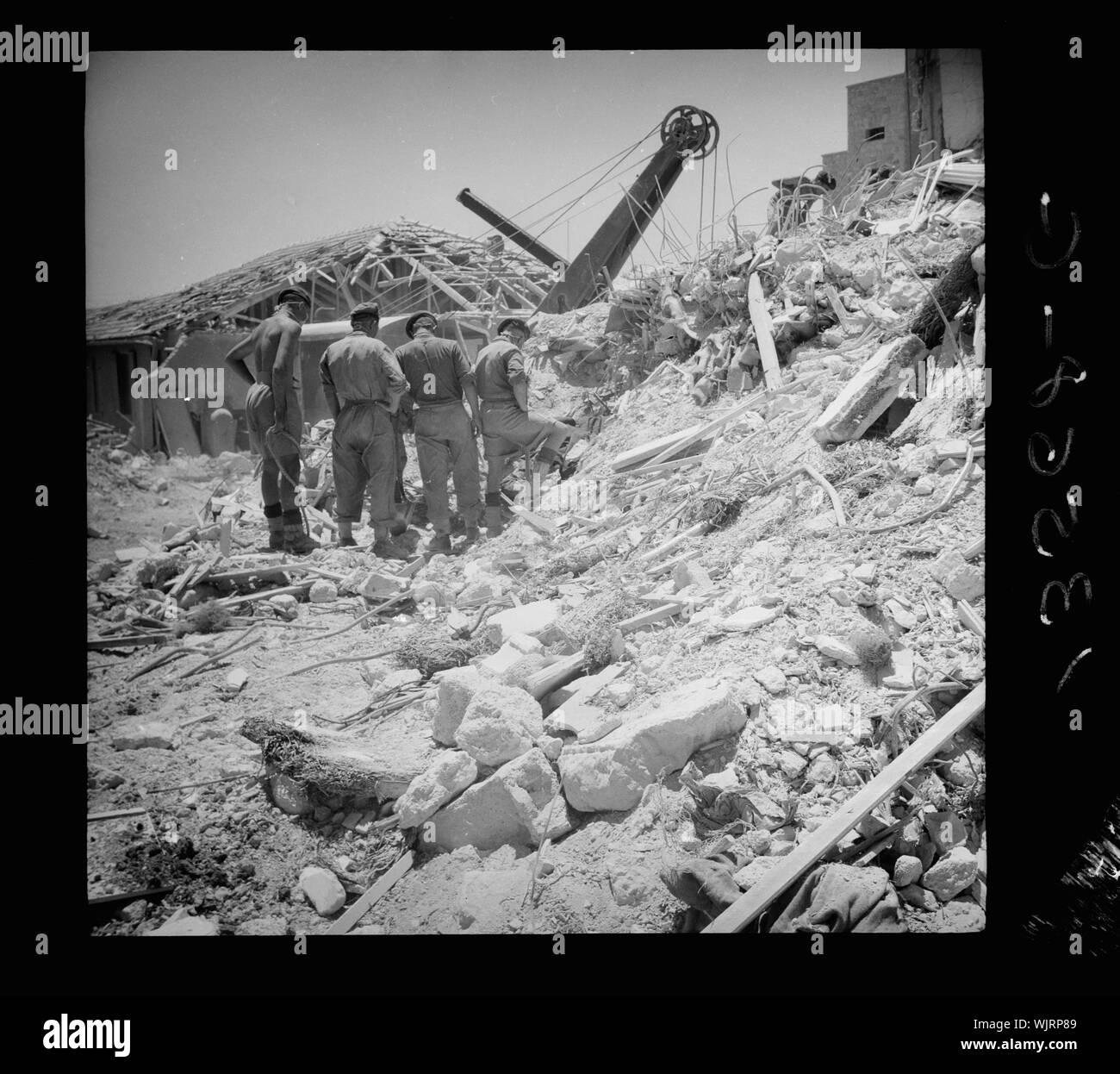 Hotel King David, crash of (hotel) on Monday July 22, 1946 Stock Photo ...