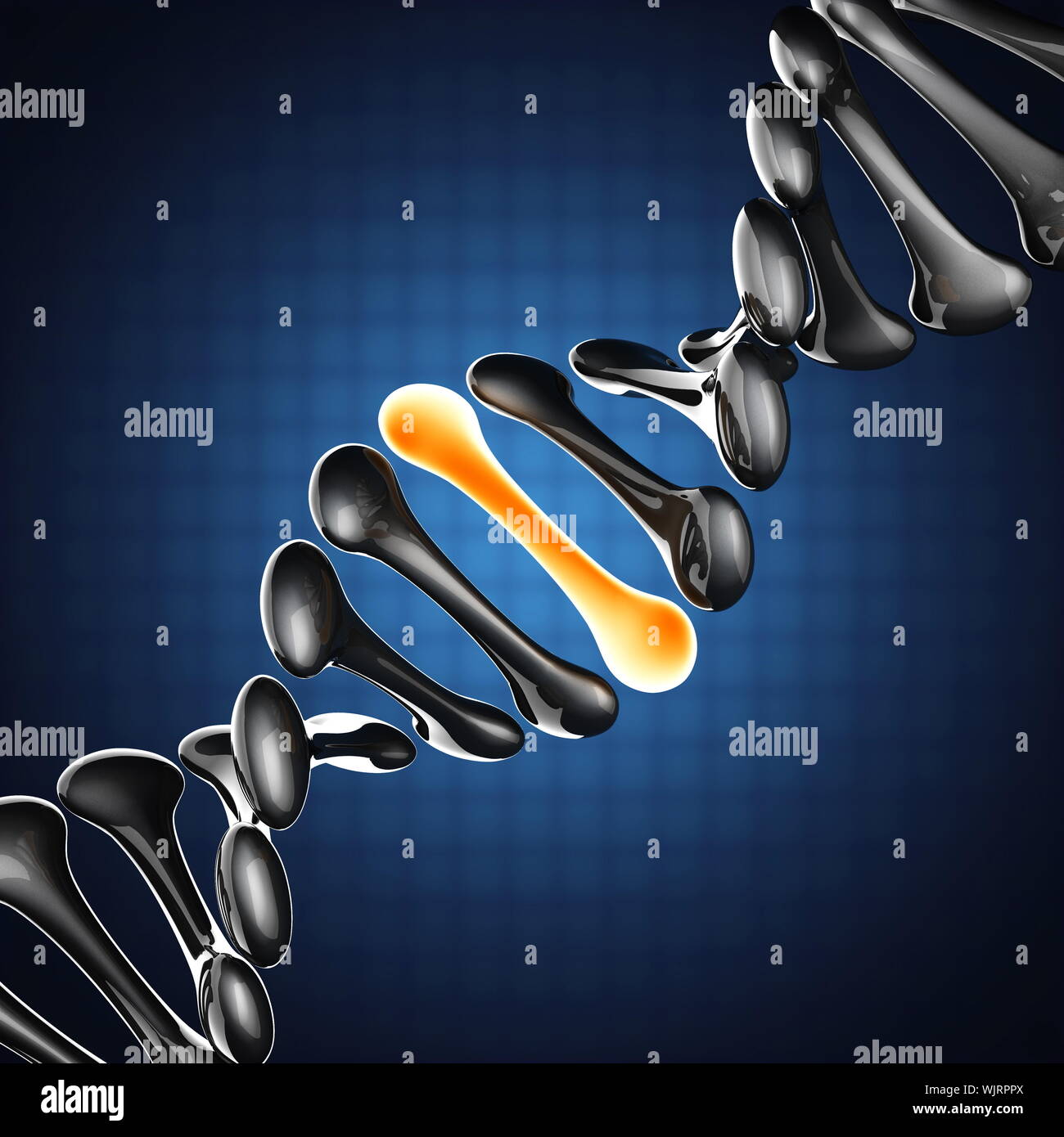 DNA model on blue background Stock Photo - Alamy