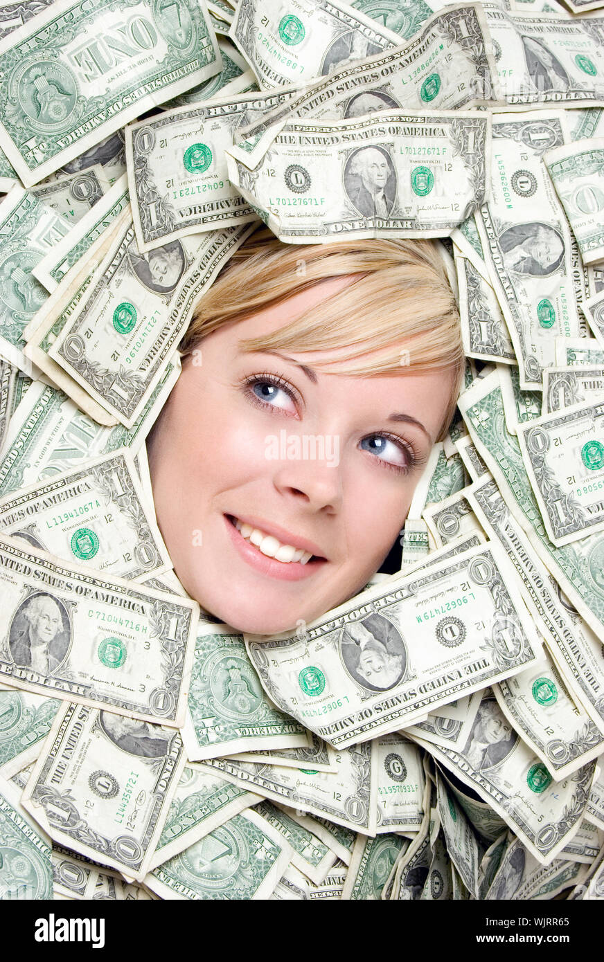 Woman laying down money hi-res stock photography and images - Alamy