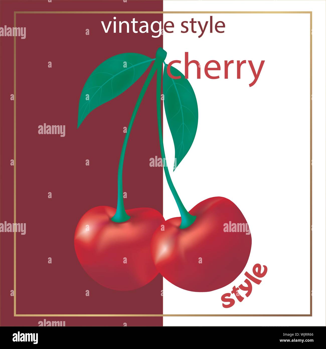 Poster with realistic cherry. vector illustration. elegant beautiful ...