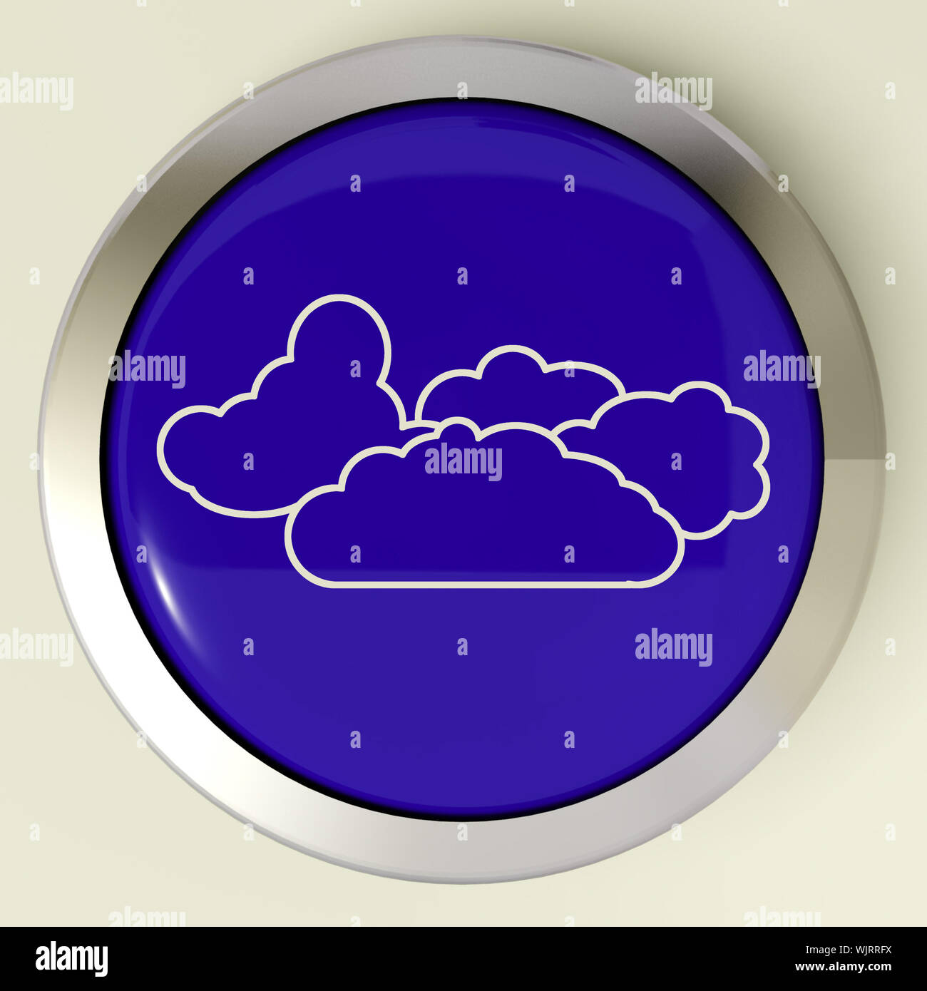 Cloud Button Meaning Rain Rainy Weather Stock Photo - Alamy
