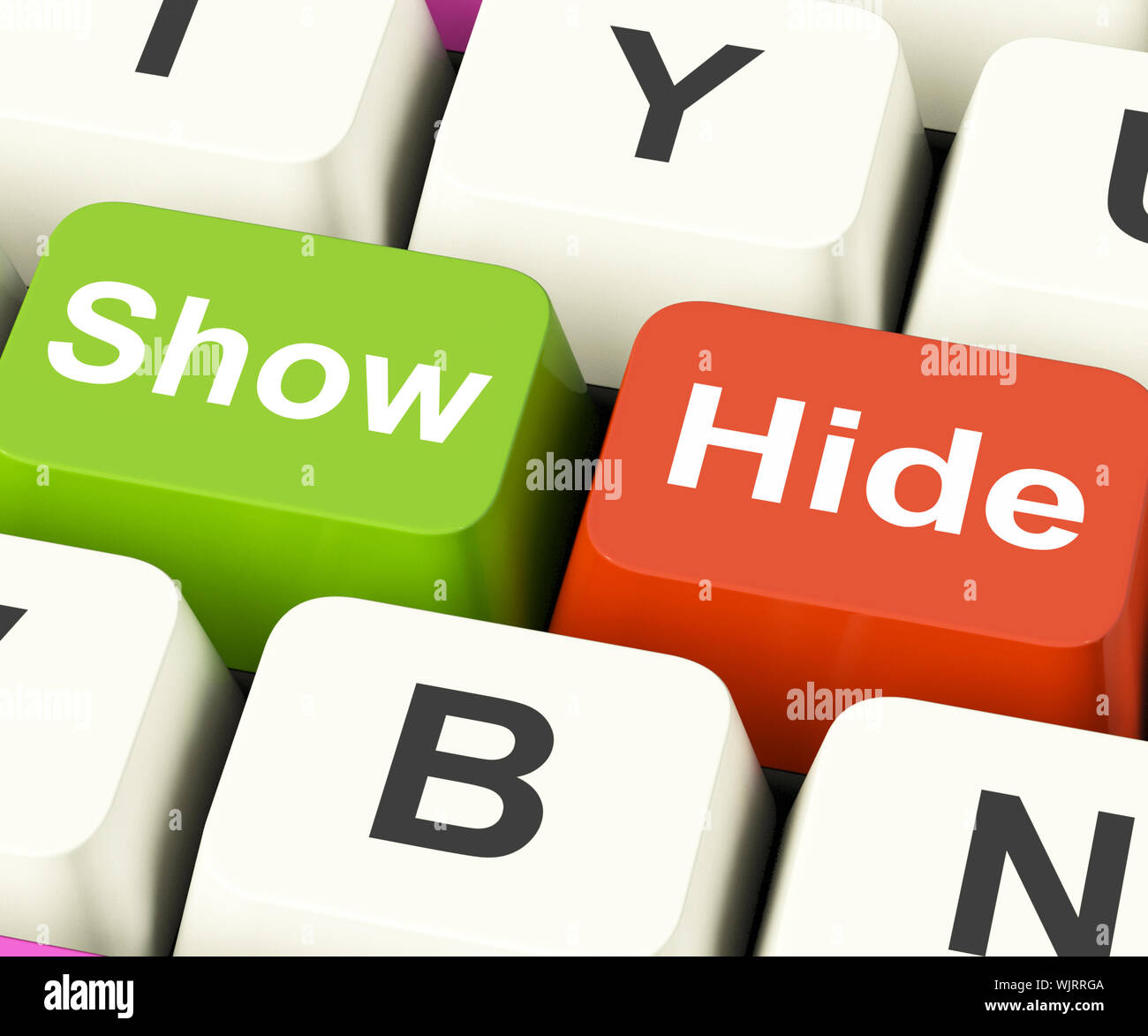 Show Hide Keys Meaning On Display And Out Of Sight Stock Photo - Alamy