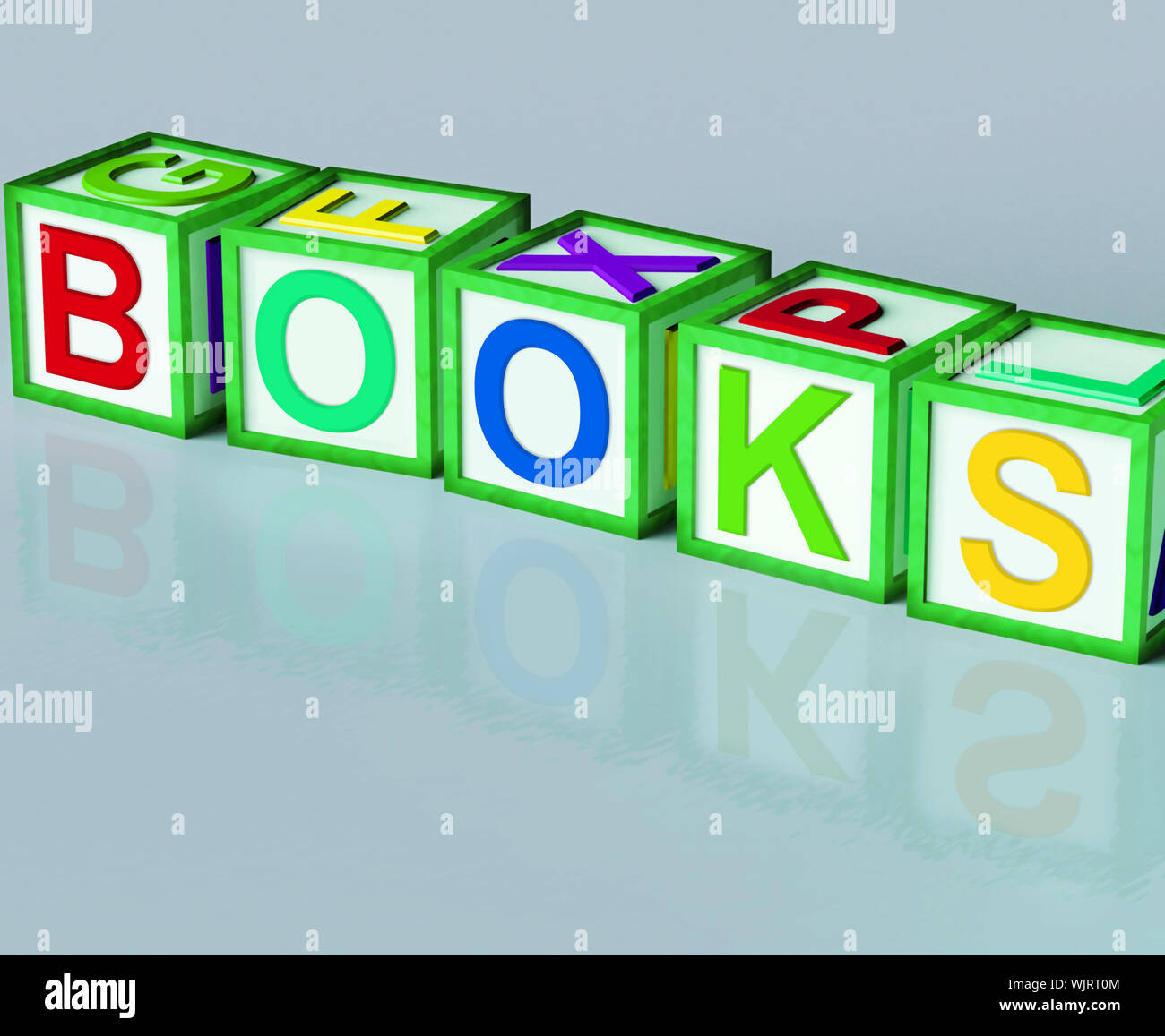 Books Blocks Showing Novels Non-Fiction And Reading Stock Photo - Alamy