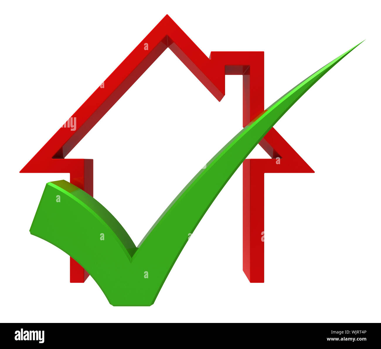 Home With Check Showing House For Sale Or Loan Approved Stock Photo - Alamy