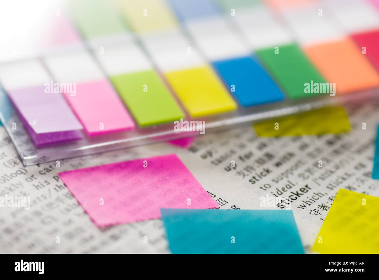 The tags and stickers are useful tools to remind something Stock Photo ...