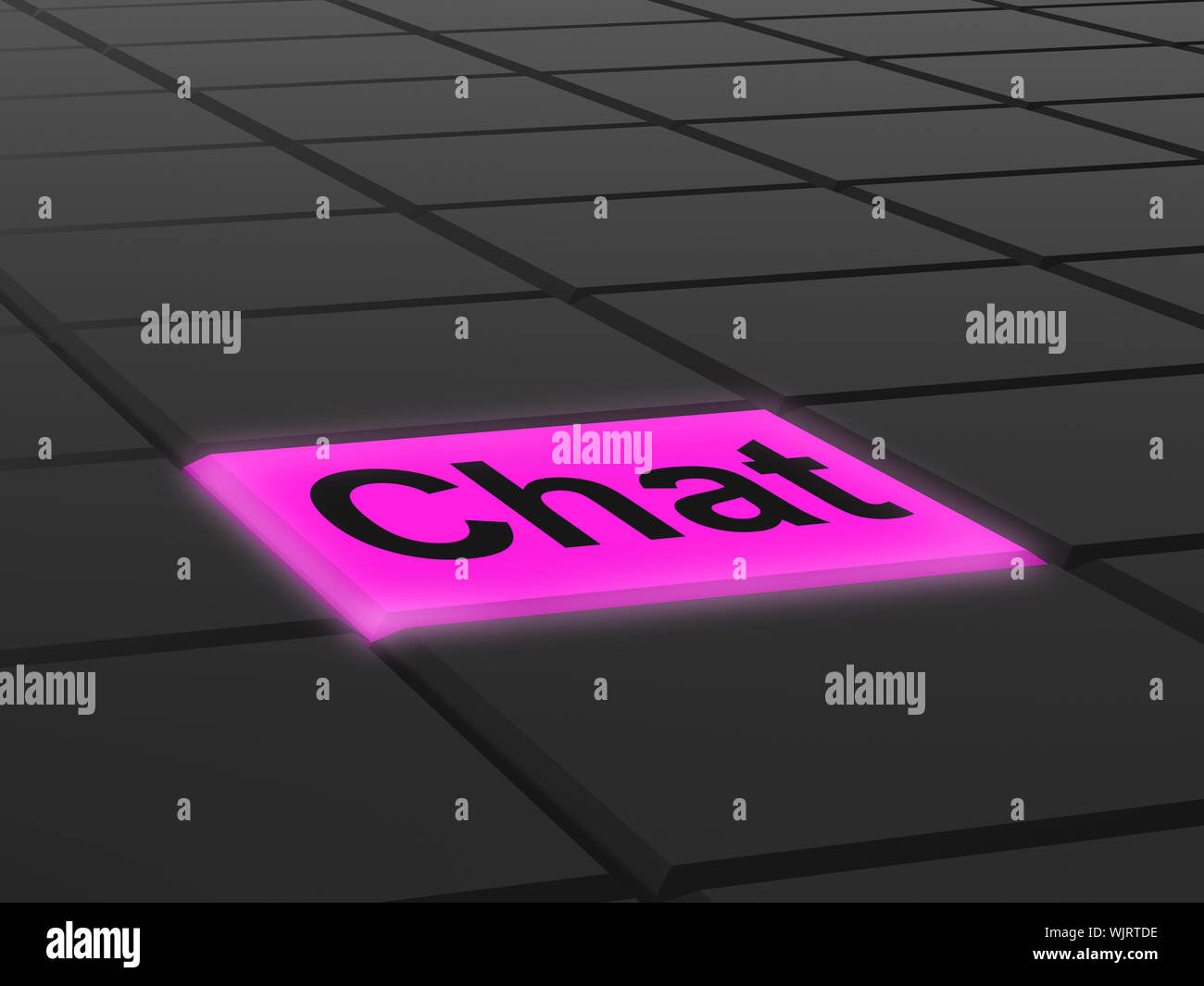 Chat Button Showing Talking Typing Or Texting Stock Photo - Alamy
