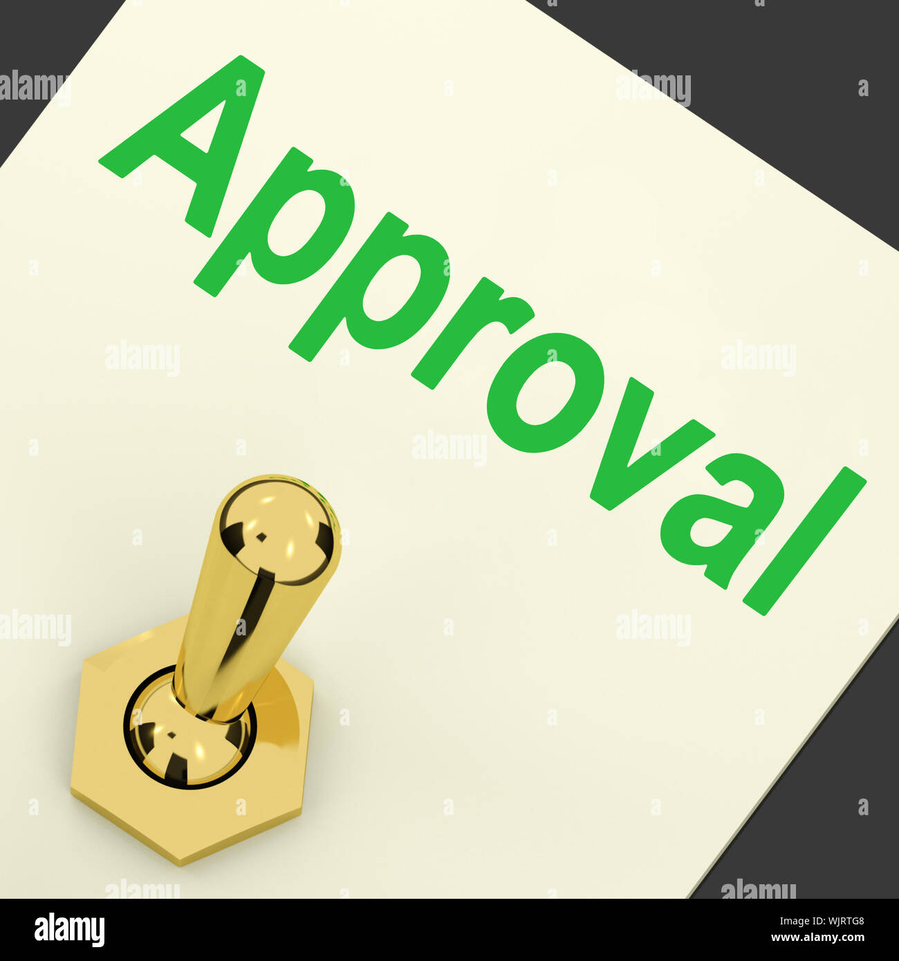 Approval Switch Showing Approved Passed or Verified Stock Photo - Alamy