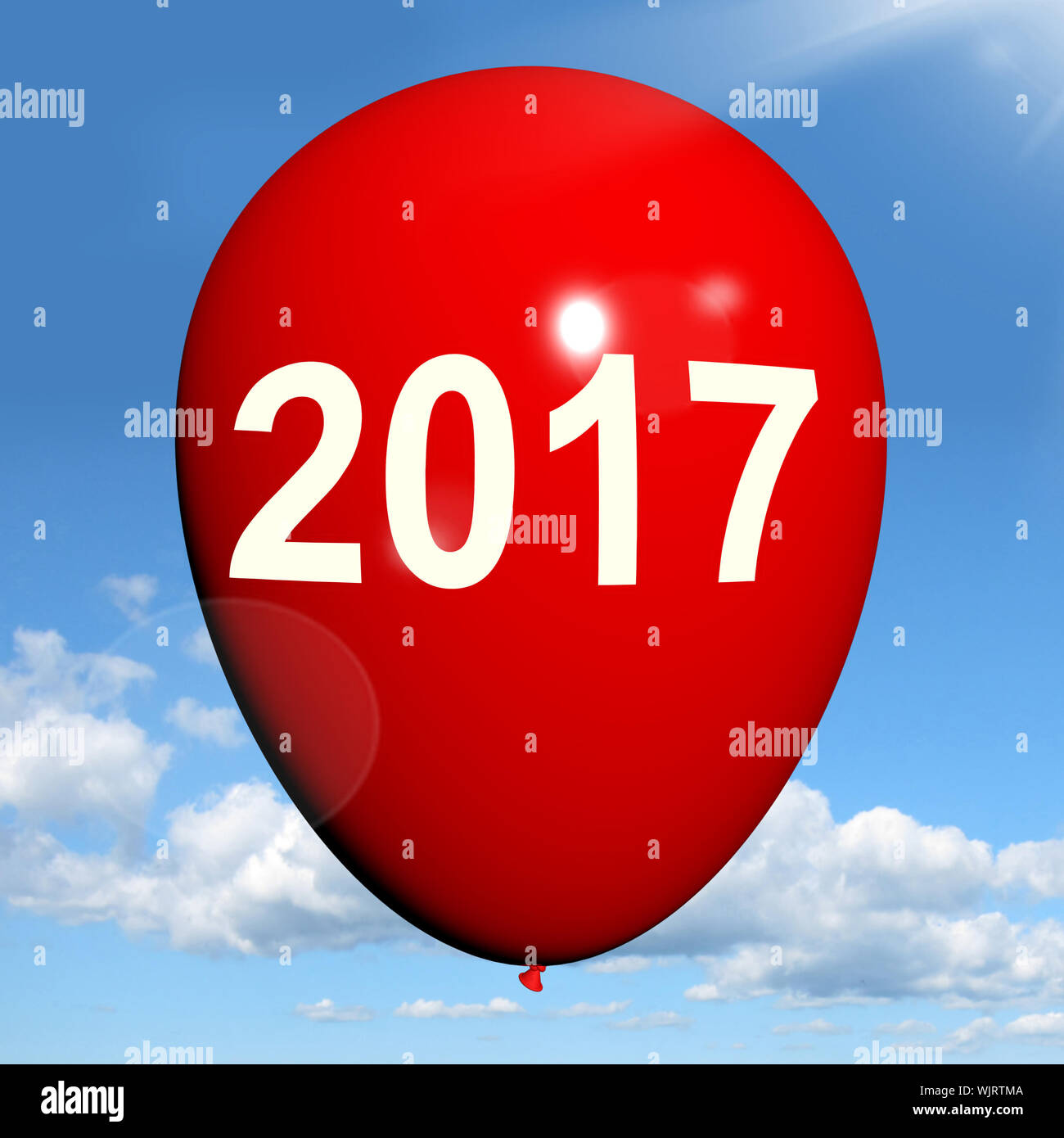 Two Thousand Seventeen on Balloon Showing Year 2017 Stock Photo - Alamy