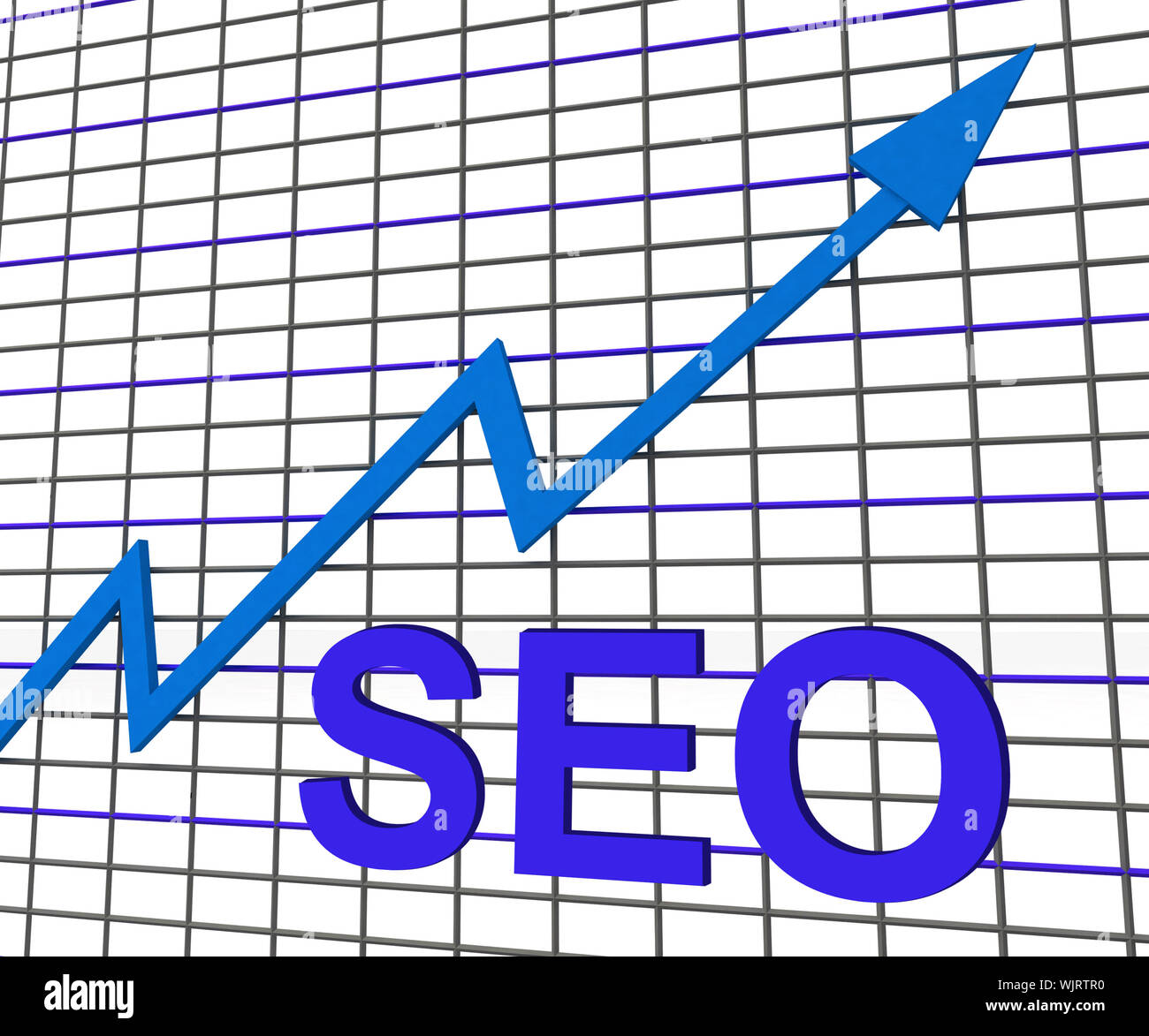 SEO Chart Graph Shows Increasing Search Engine Optimization Stock Photo ...