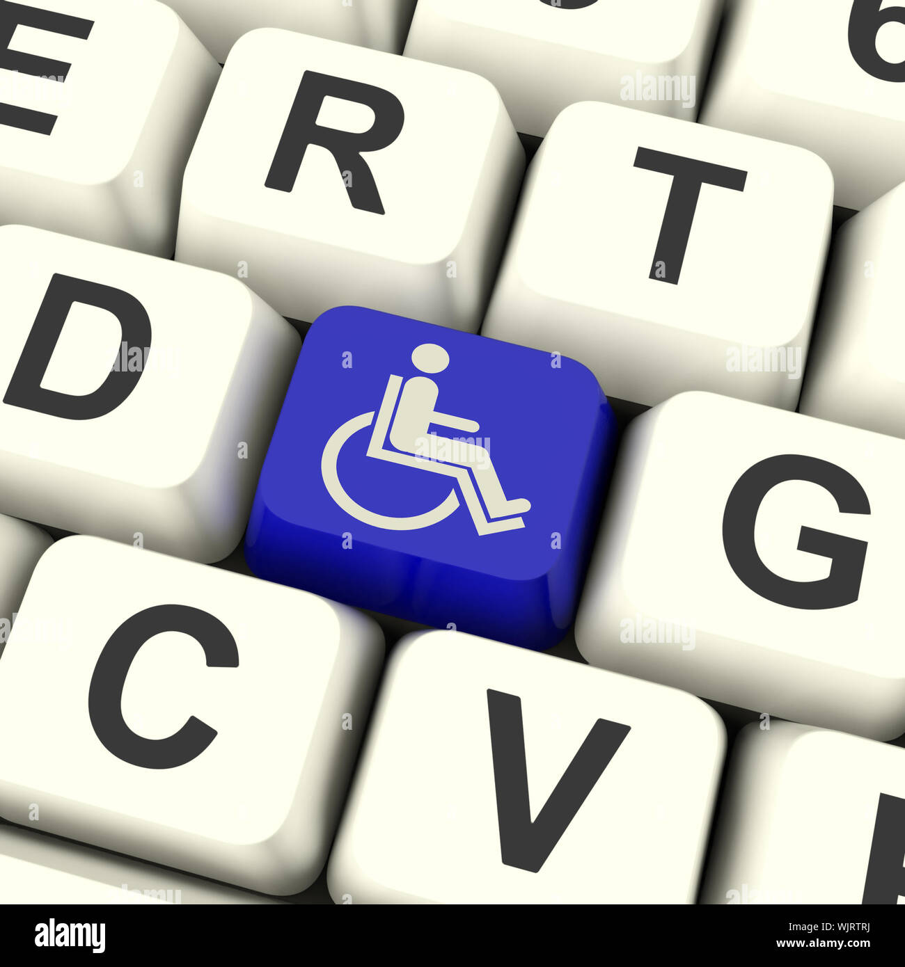 Disabled Key Showing Wheelchair Access Or Handicapped Stock Photo - Alamy