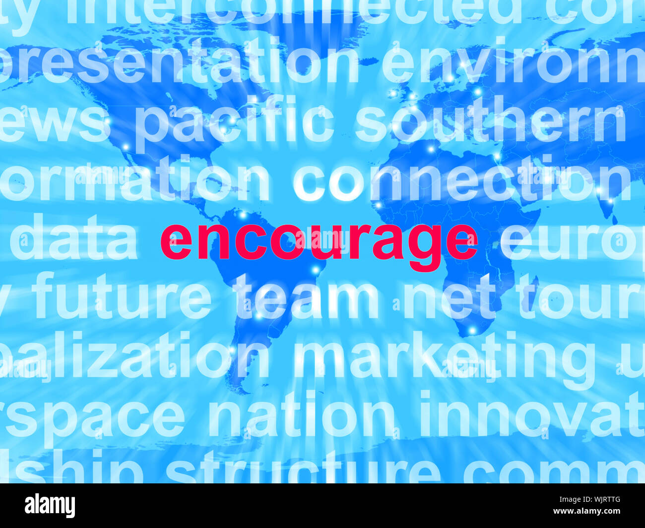 Encourage Word Cloud Showing Promote Boost Encouraged Stock Photo - Alamy