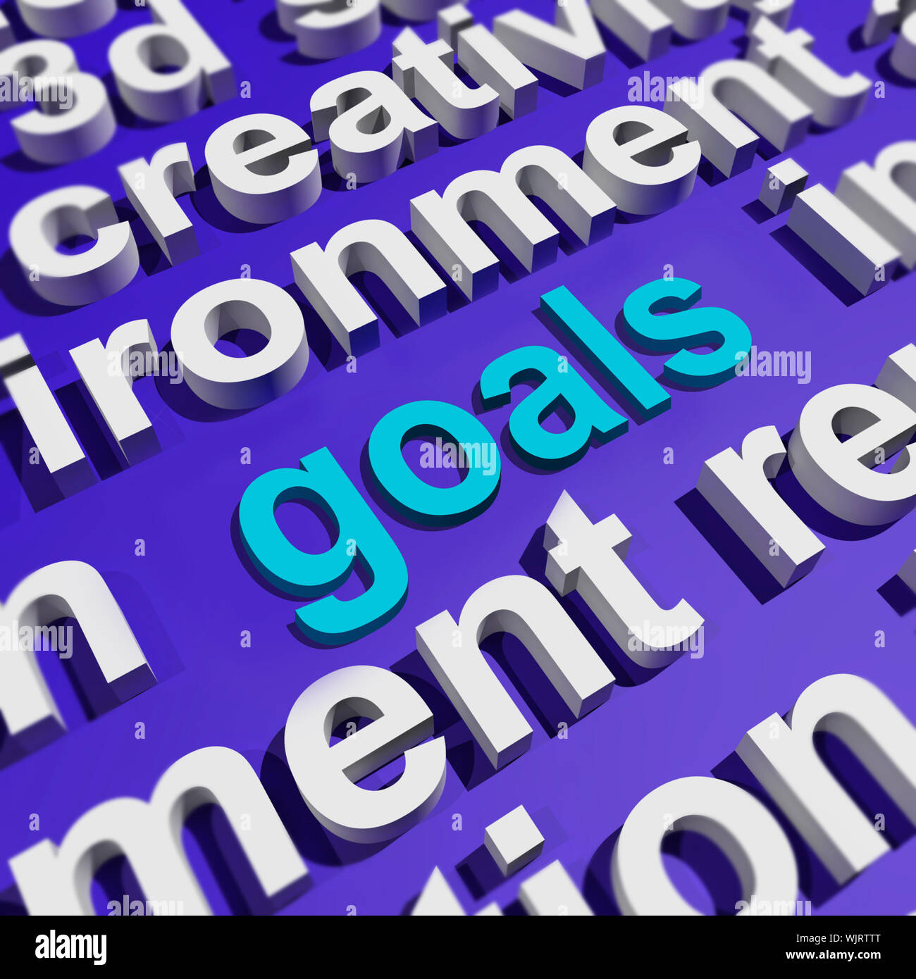 Goals In Word Cloud Showing Aims Objectives Or Aspirations Stock Photo ...