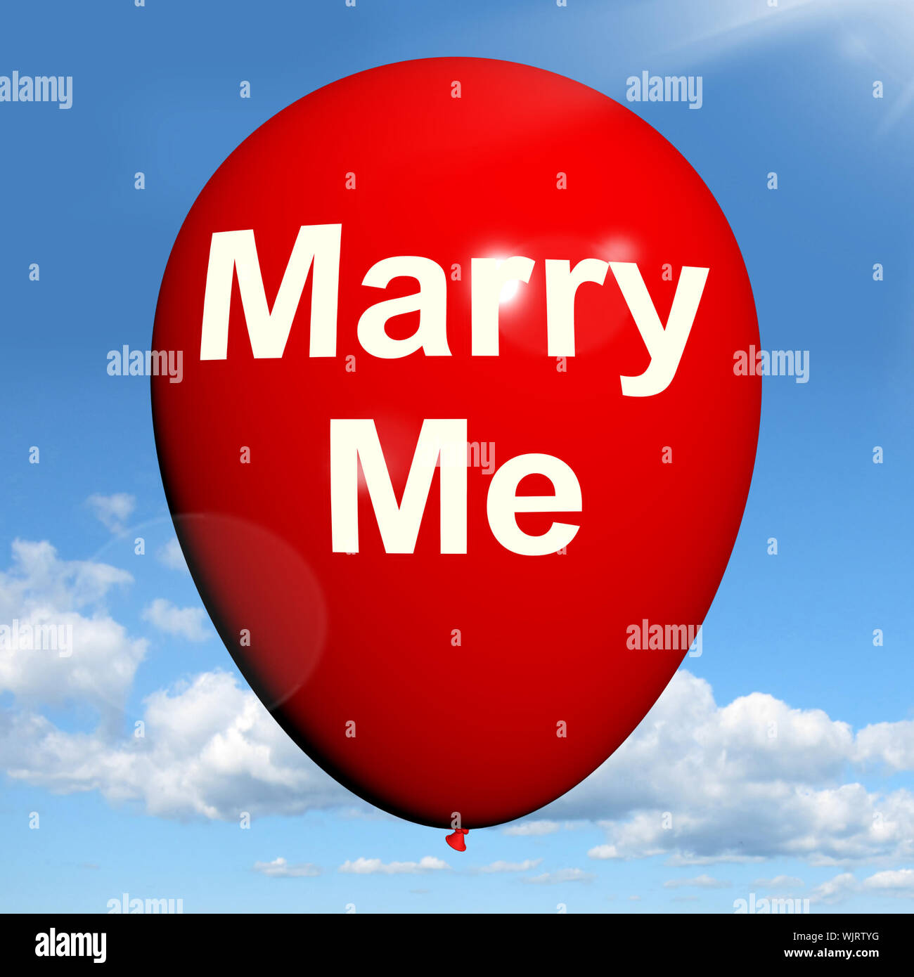 Marry Me Balloon Representing Lovers Proposed Engagement Stock Photo ...