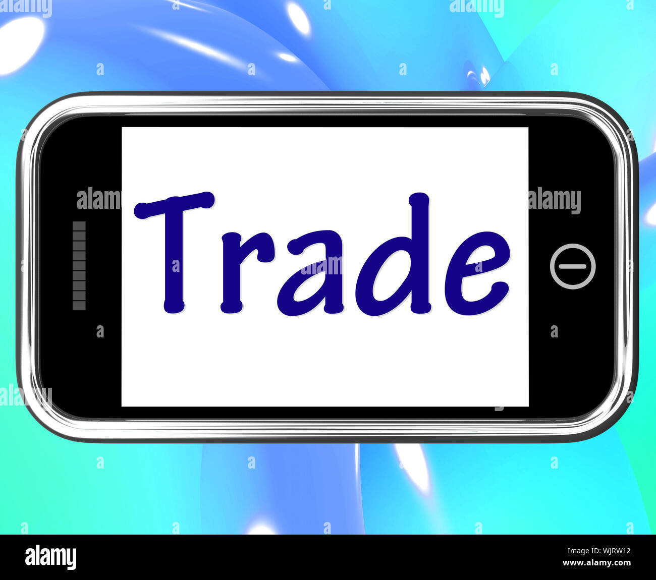 Trade Smartphone Showing Online Buying Selling And Shops Stock Photo ...