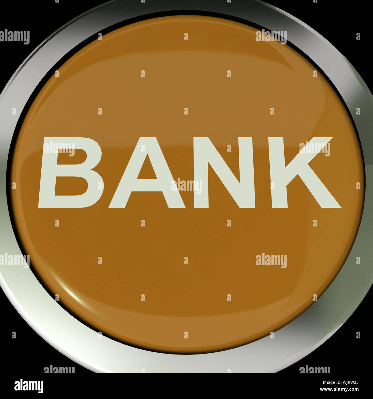 Bank Button Showing Online Or Internet Banking Stock Photo - Alamy