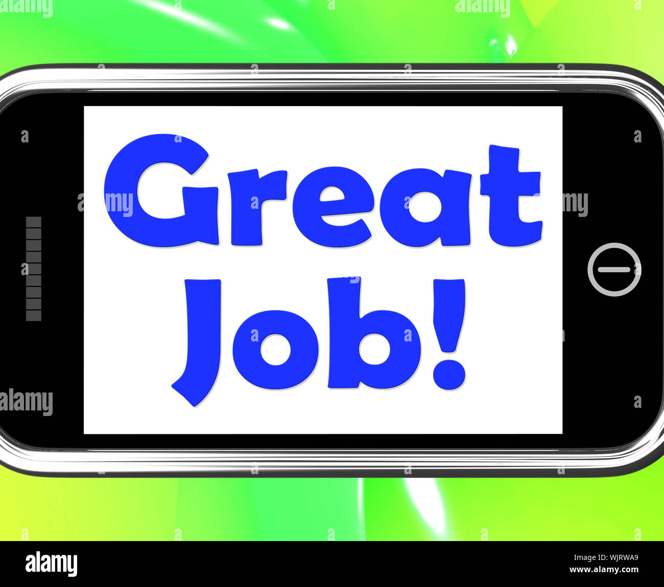 Great Job On Phone Showing Praise Appreciation Or Approval Stock Photo ...