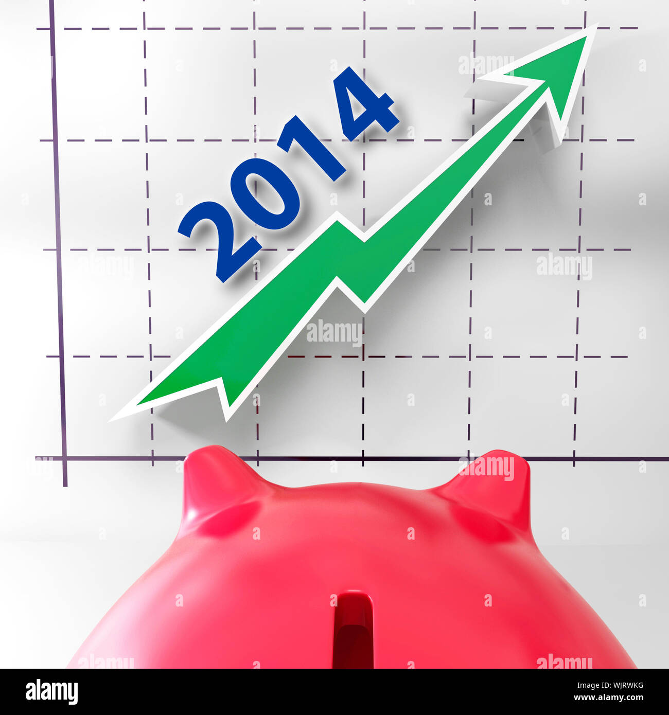 Graph 2014 Showing Growing Income And Profits Stock Photo - Alamy