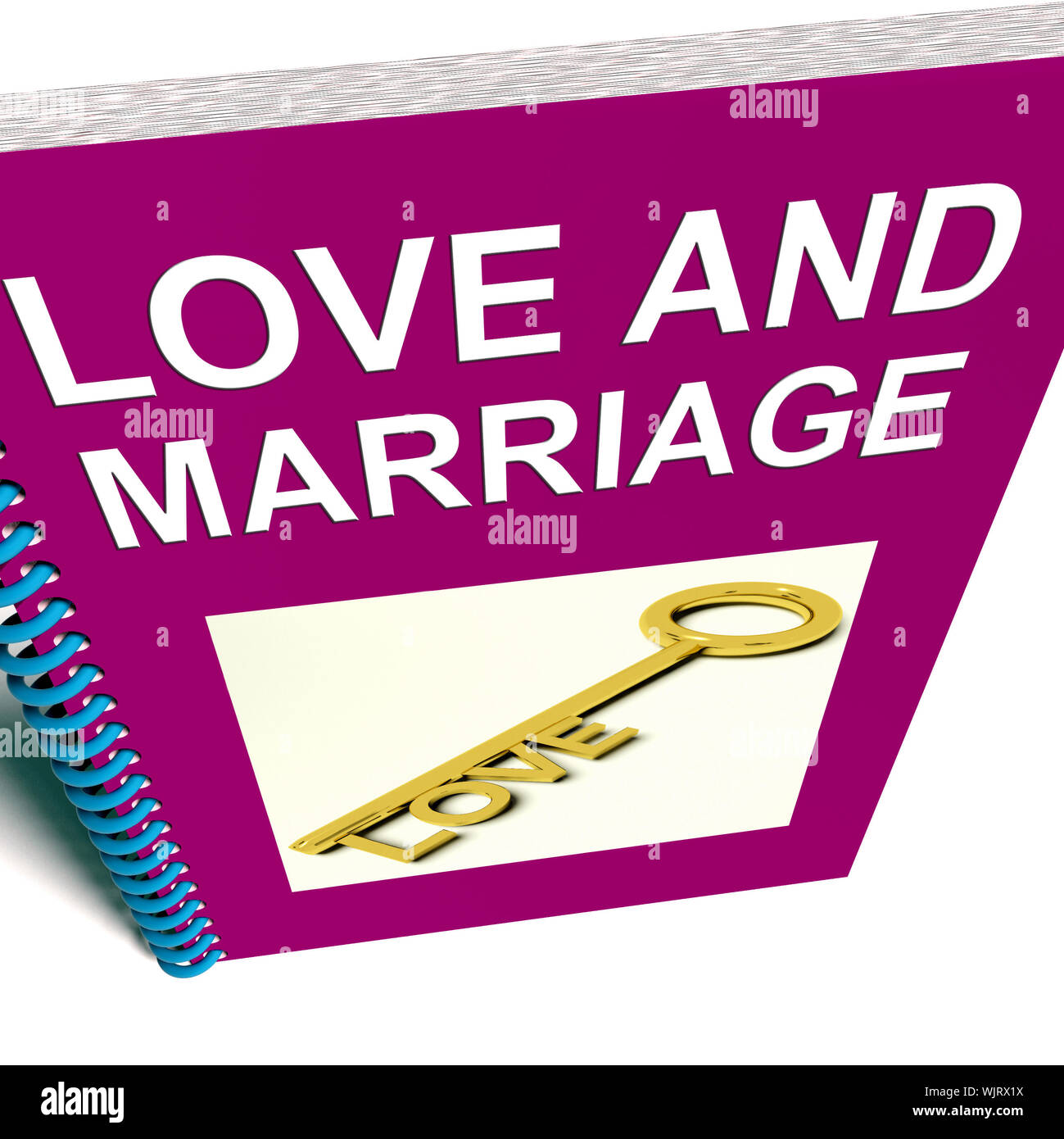 Love and Marriage Book Representing Keys and Advice for Couples Stock ...