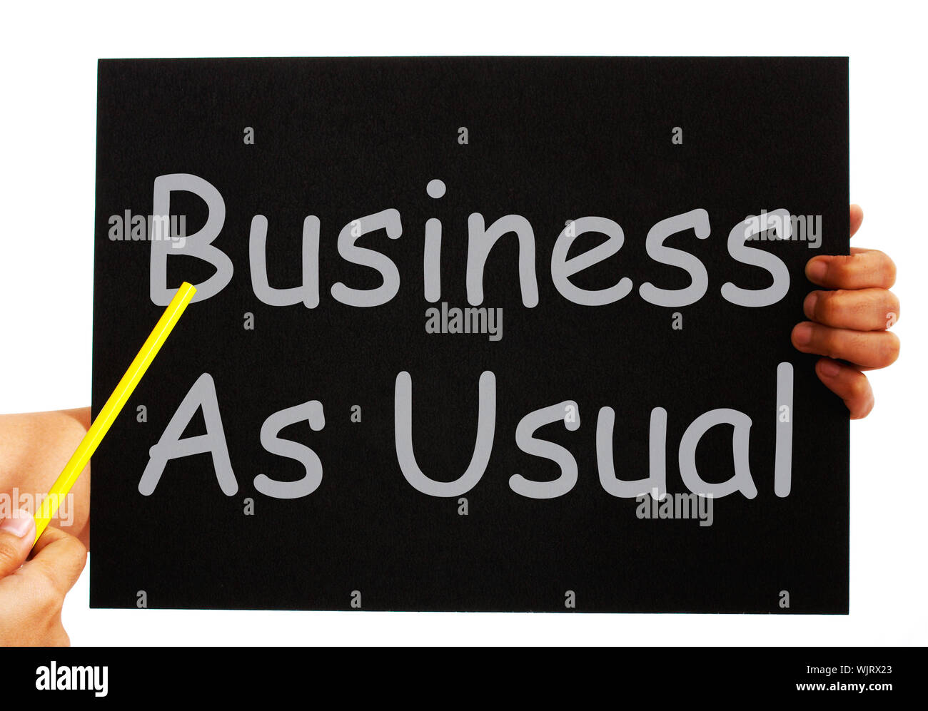Business As Usual Blackboard Meaning Routine And Normality Stock Photo ...