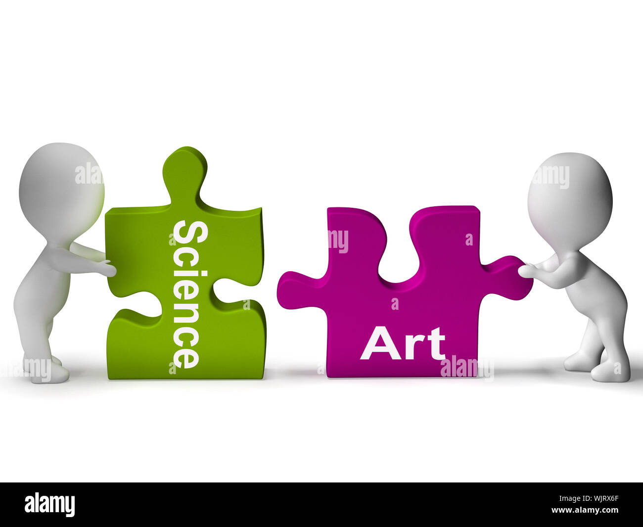 Science Art Puzzle Showing Scientific And Artistic Stock Photo - Alamy