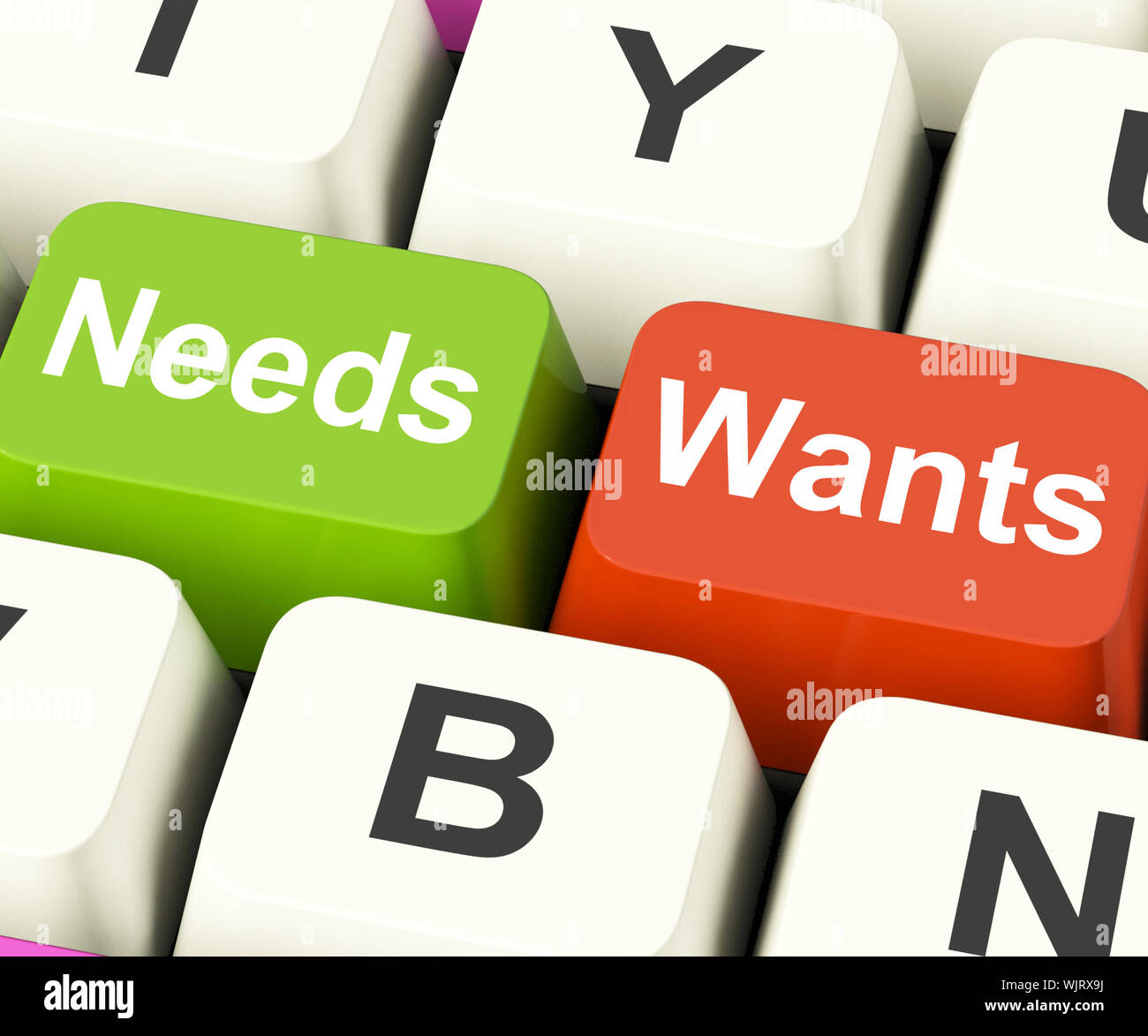 Needs Wants Keys Showing Necessities And Wishes Stock Photo - Alamy