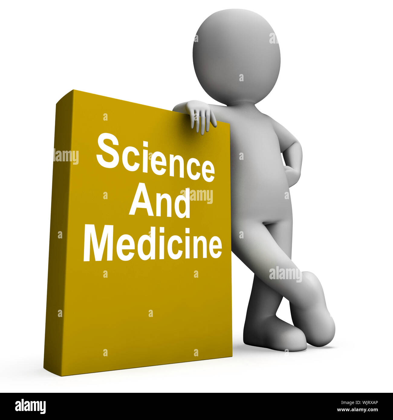 Science And Medicine Book With Character Showing Medical Research Stock ...