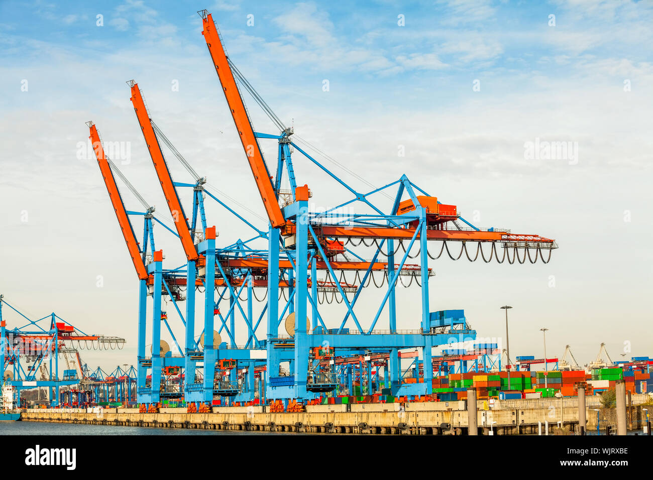 Port terminal for loading and offloading ships Stock Photo - Alamy