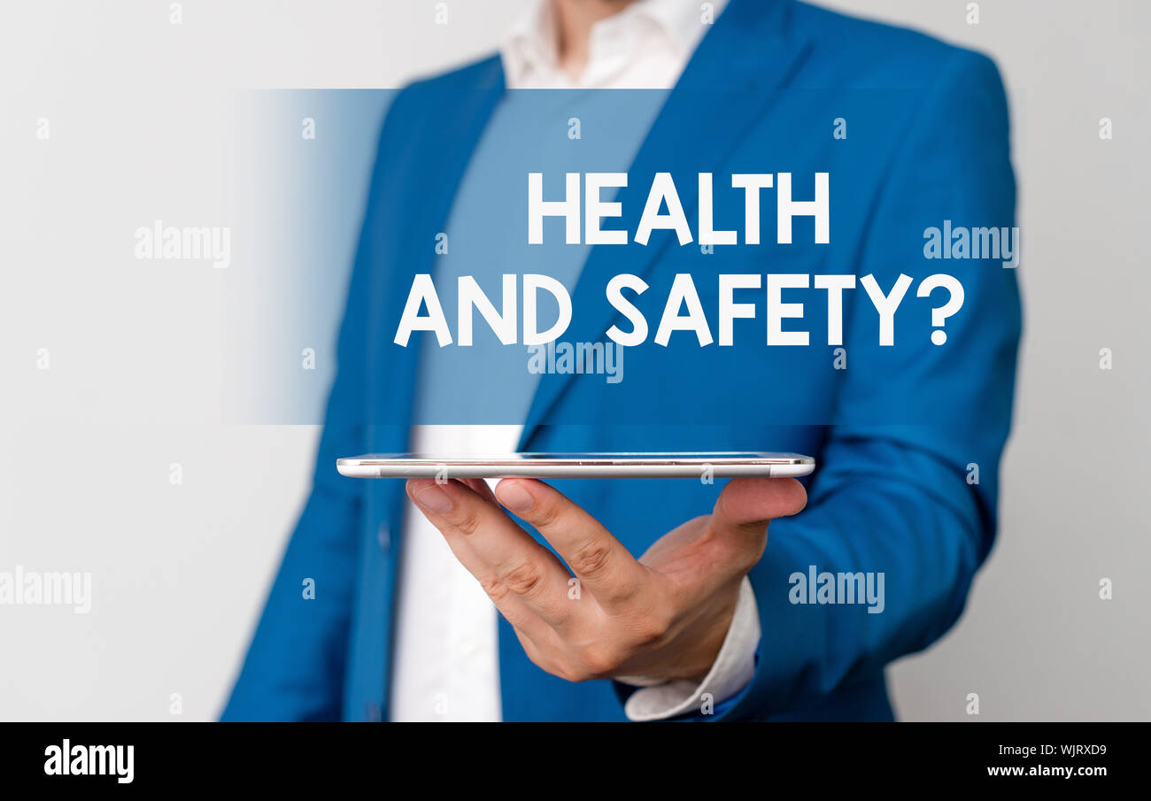 Handwriting text Health And Safety Question. Conceptual photo ...