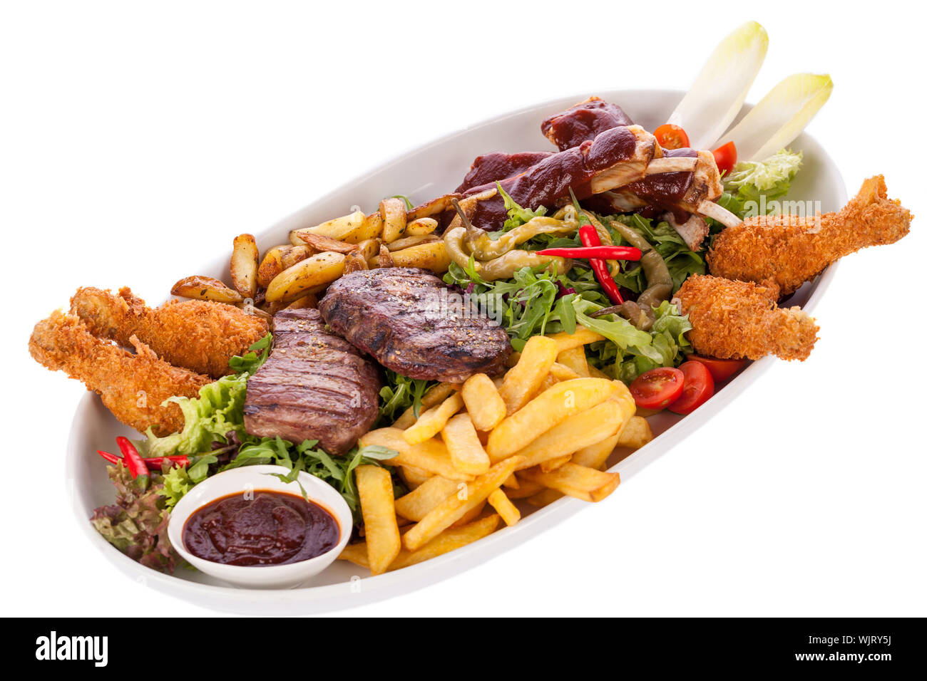 Fried chicken legs french fries hi-res stock photography and images - Alamy