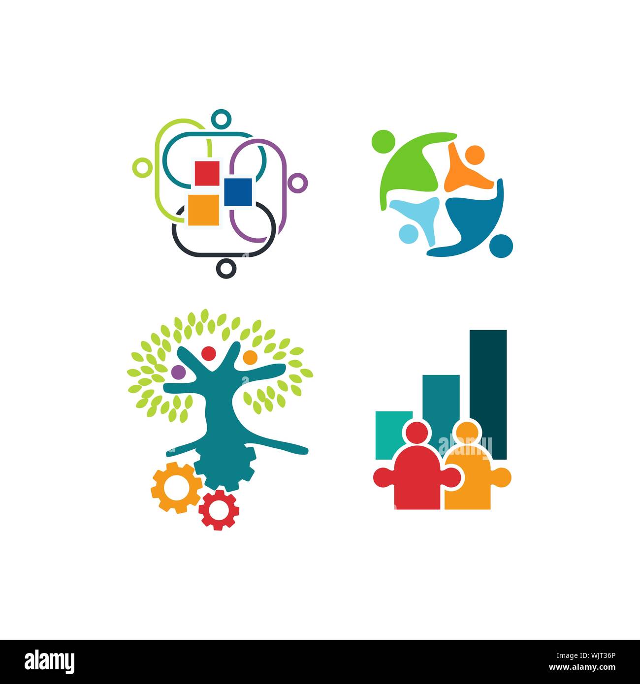 Commitment Teamwork Together Business Logo Illustration Vector Stock ...