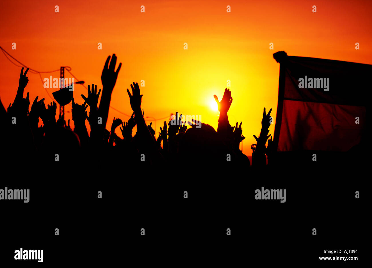 Revolution, people protest against government, man fighting for rights ...