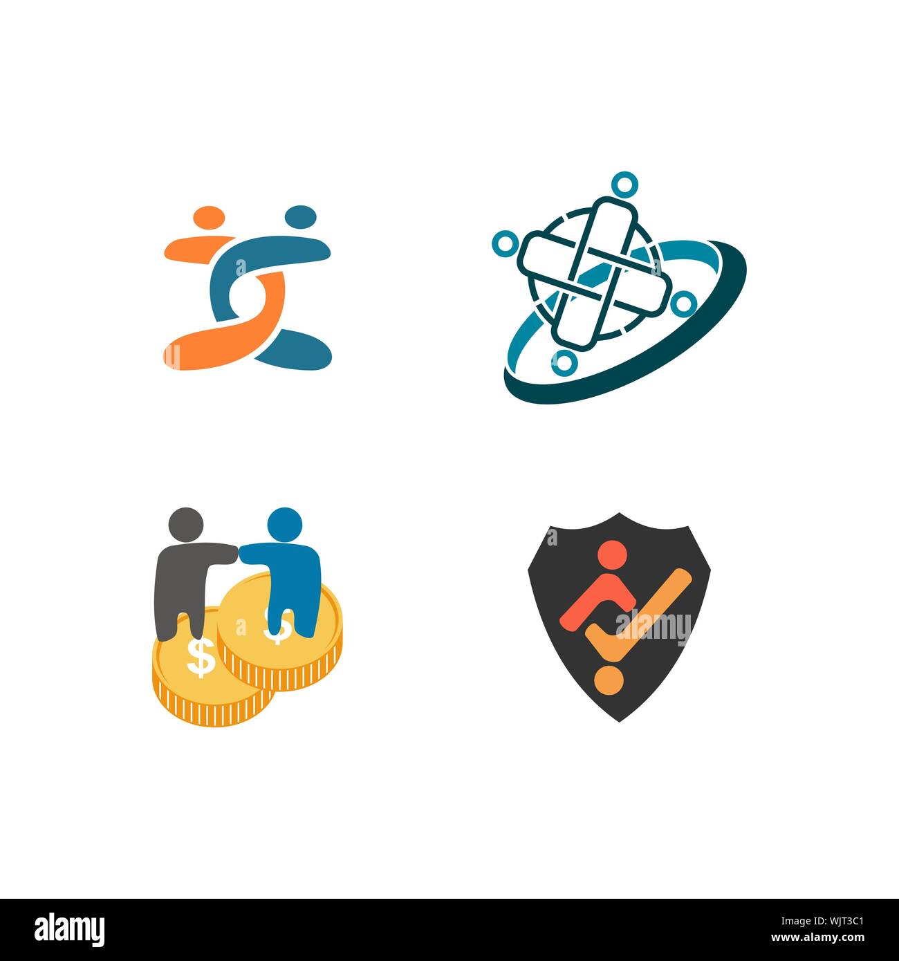Commitment Teamwork Together Business Logo Illustration Vector Stock ...