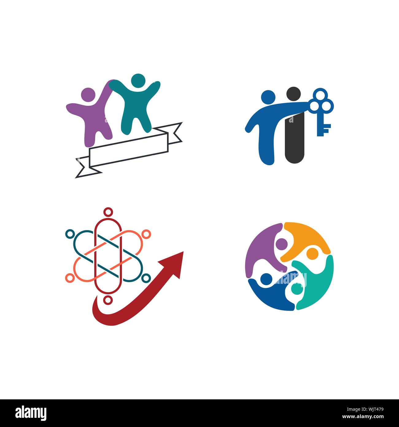 Commitment Teamwork Together Business Logo Illustration Vector Stock ...