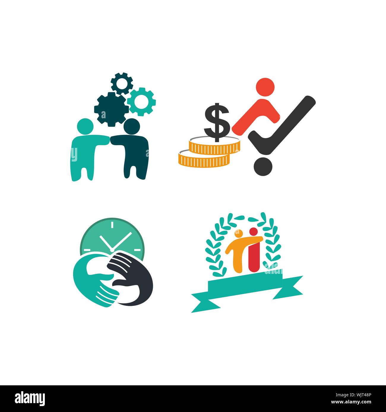 Commitment Teamwork Together Business Logo Illustration Vector Stock ...