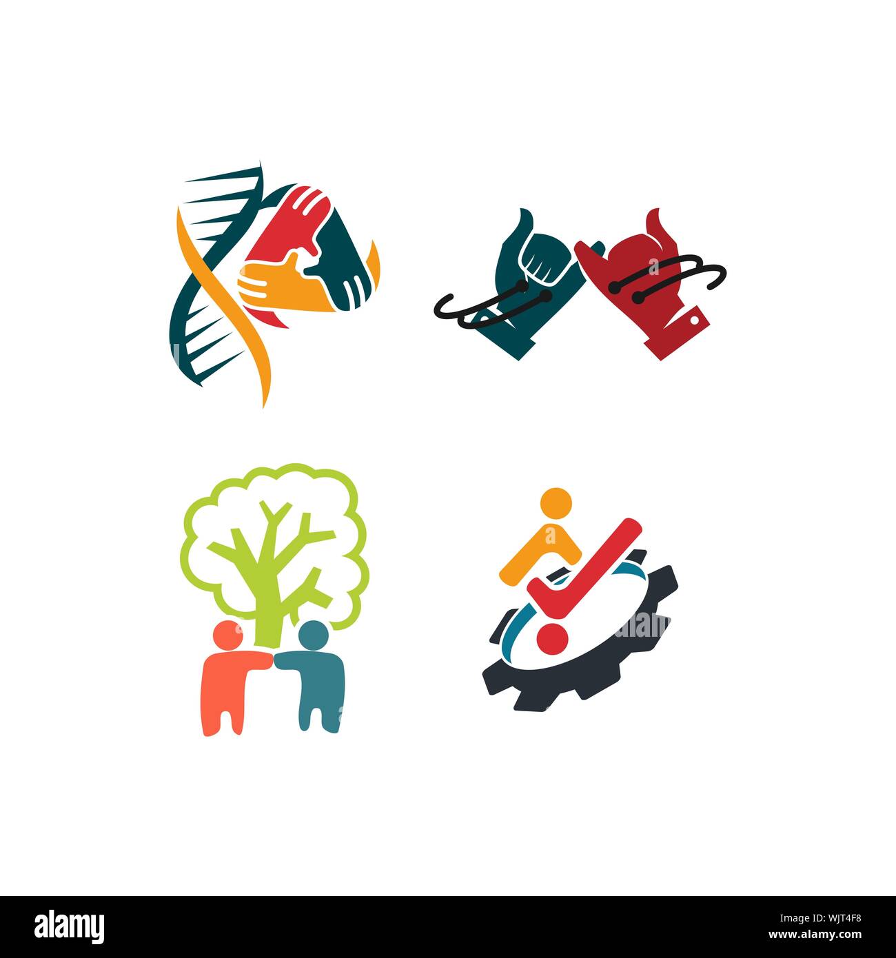 Commitment Teamwork Together Business Logo Illustration Vector Stock ...