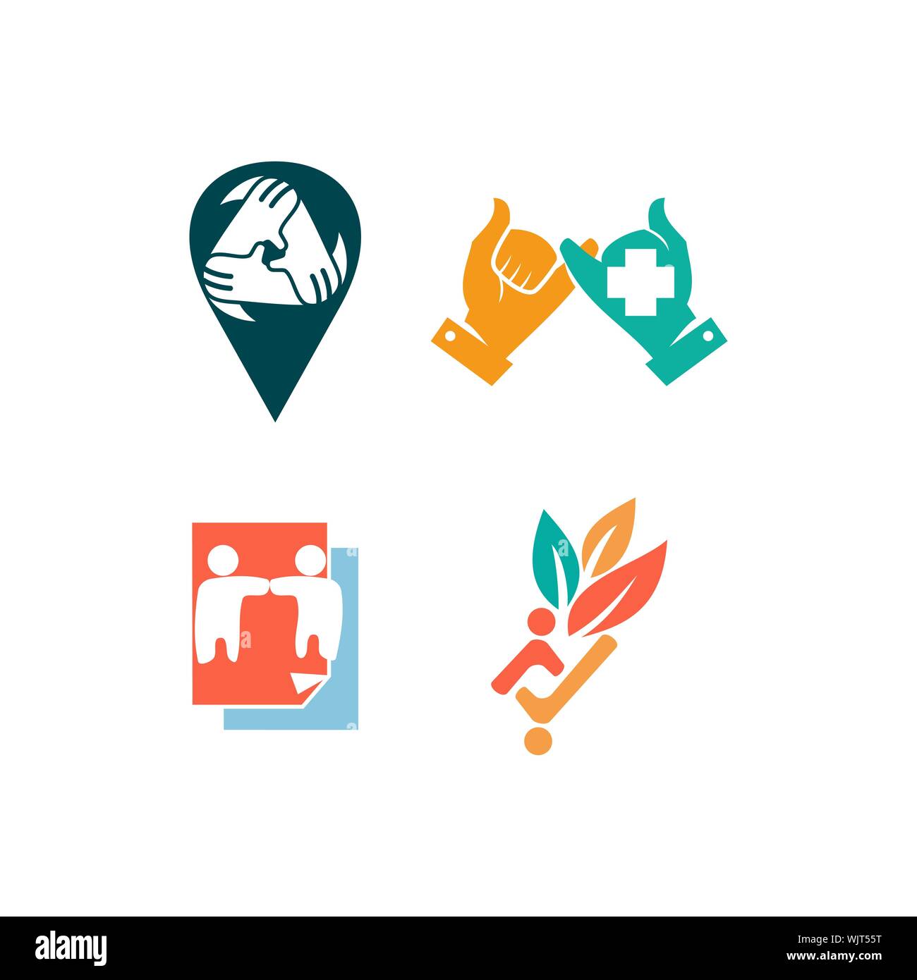 Commitment Teamwork Together Business Logo Illustration Vector Stock ...